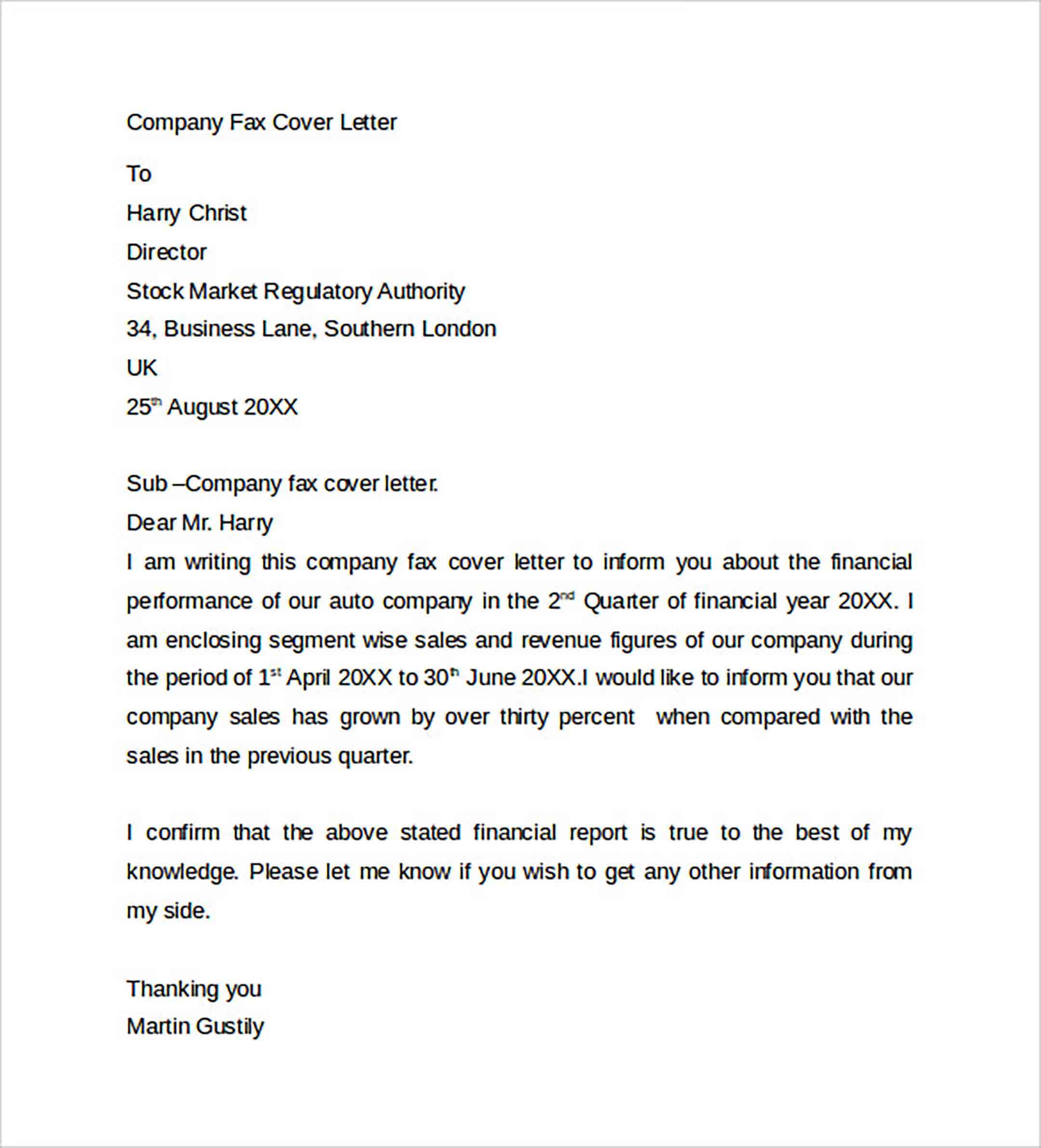 21 Sample Fax Cover Letter Template For Doc PDF And Word Mous Syusa