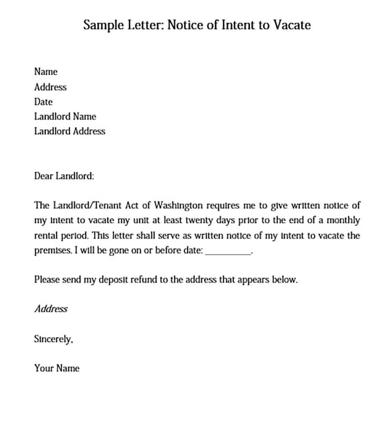 26 Notice To Vacate Letter For PDF Doc And Word Mous Syusa