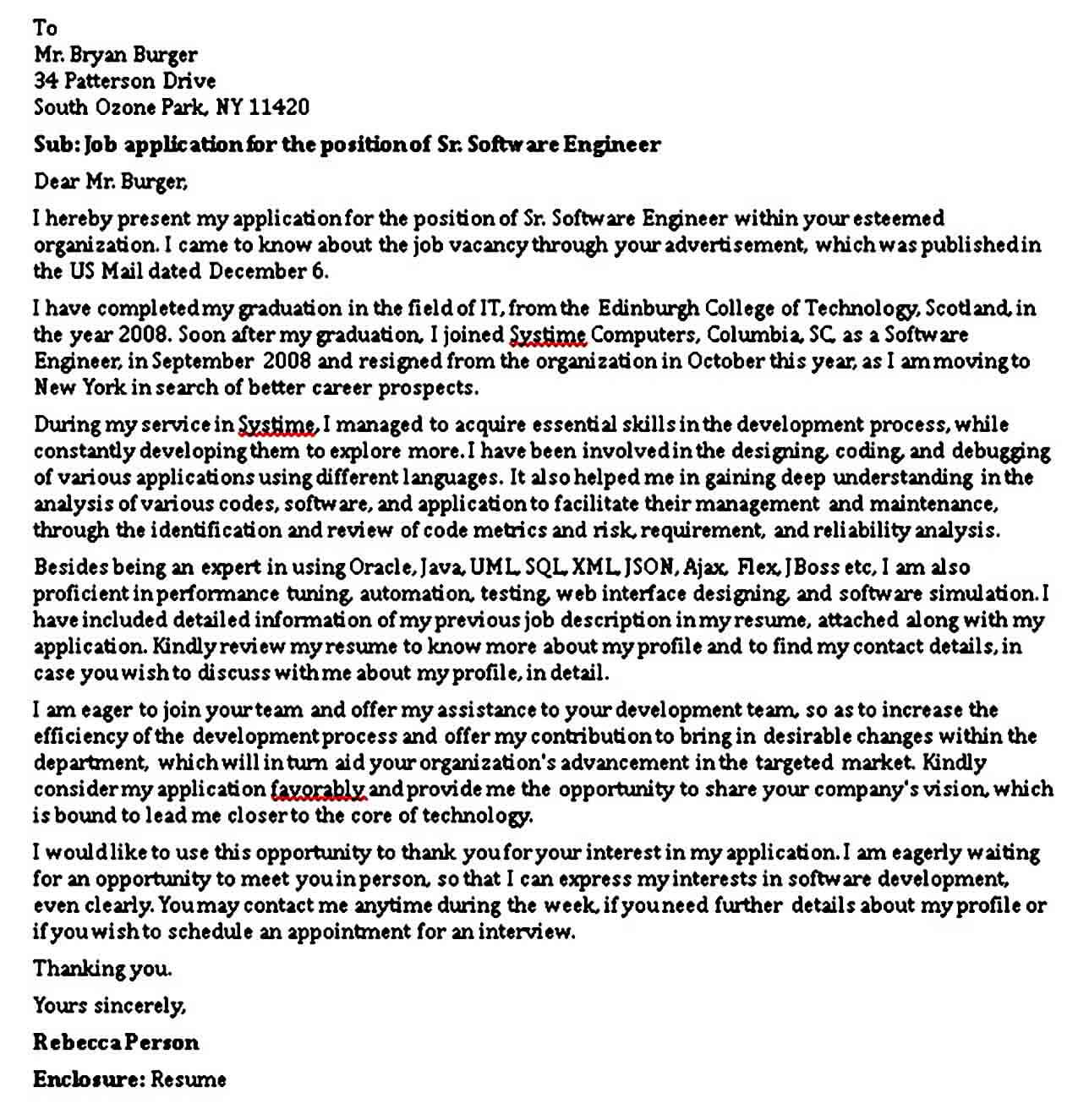 5 Software Engineer Cover Letter PDF Word Mous Syusa