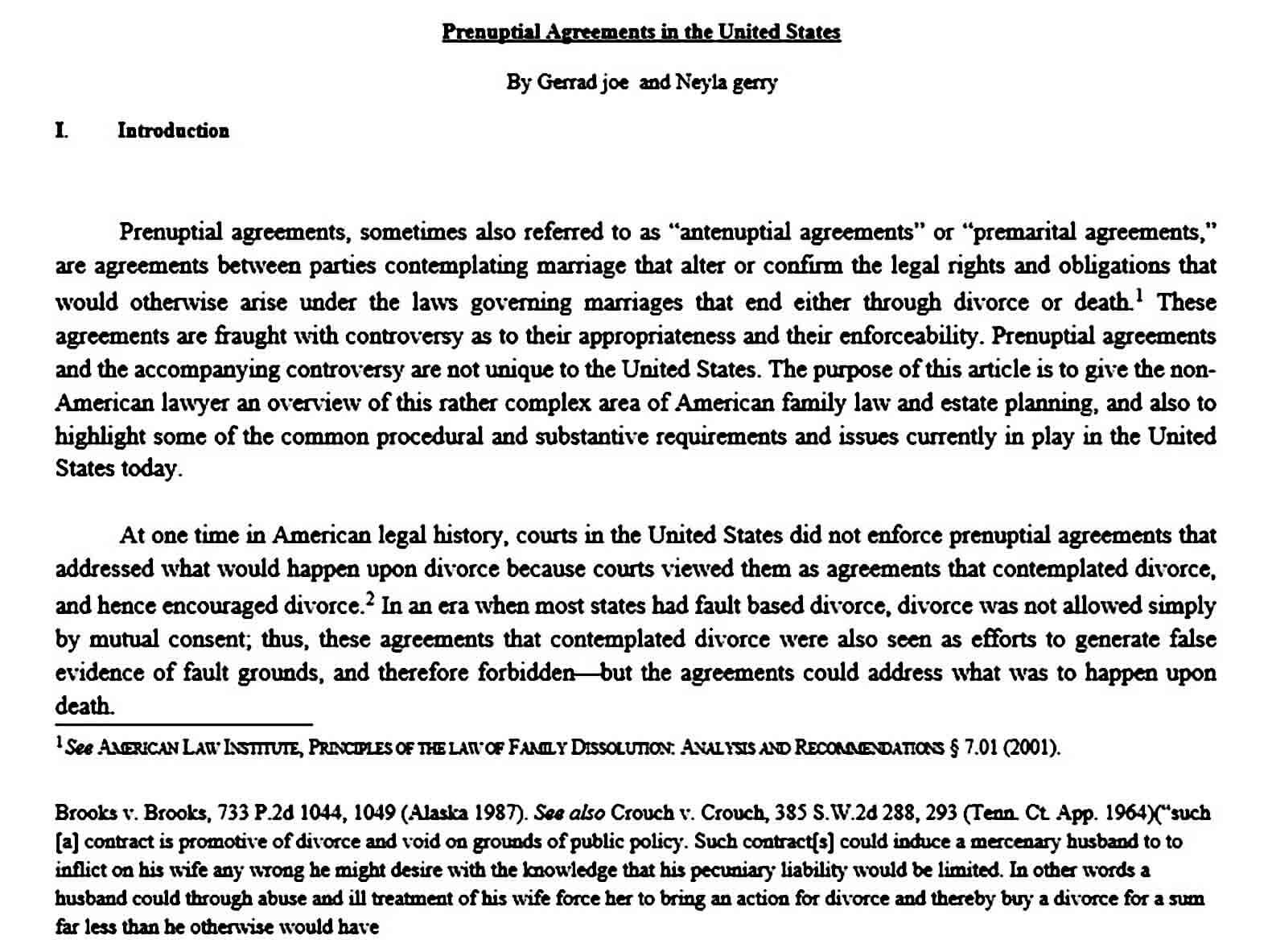 Printable Prenuptial Agreement Template Mous Syusa