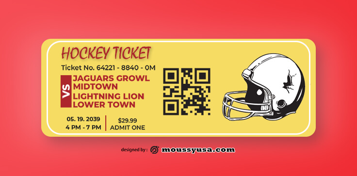 Hockey Ticket Free Psd Template Mous Syusa