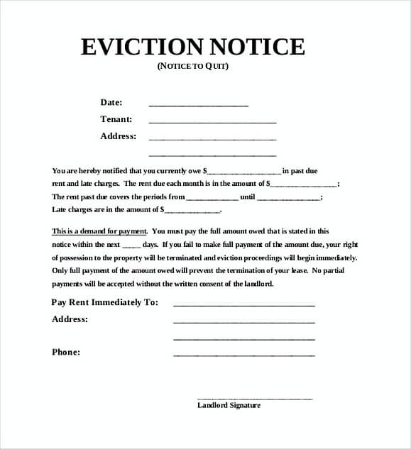 70 Free Download Eviction Notice Template What Landlords Need To 
