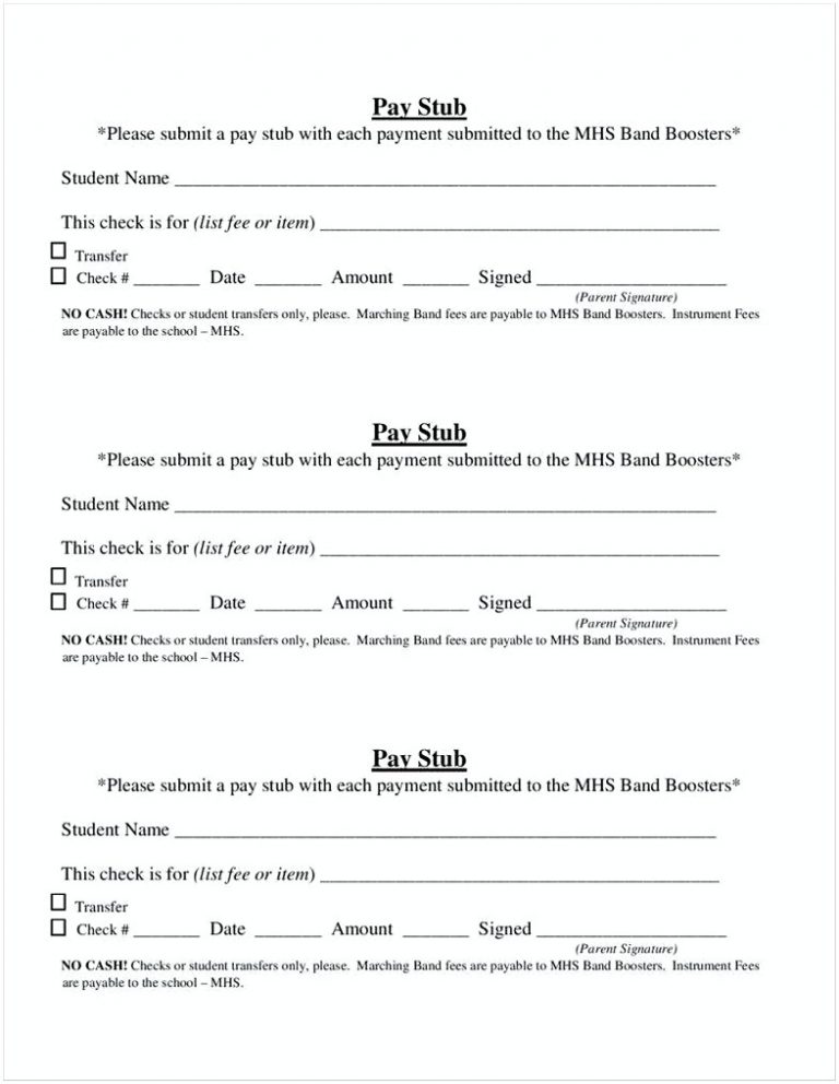 Free Download Simple and Easy-Used Pay Stub Template | Mous Syusa