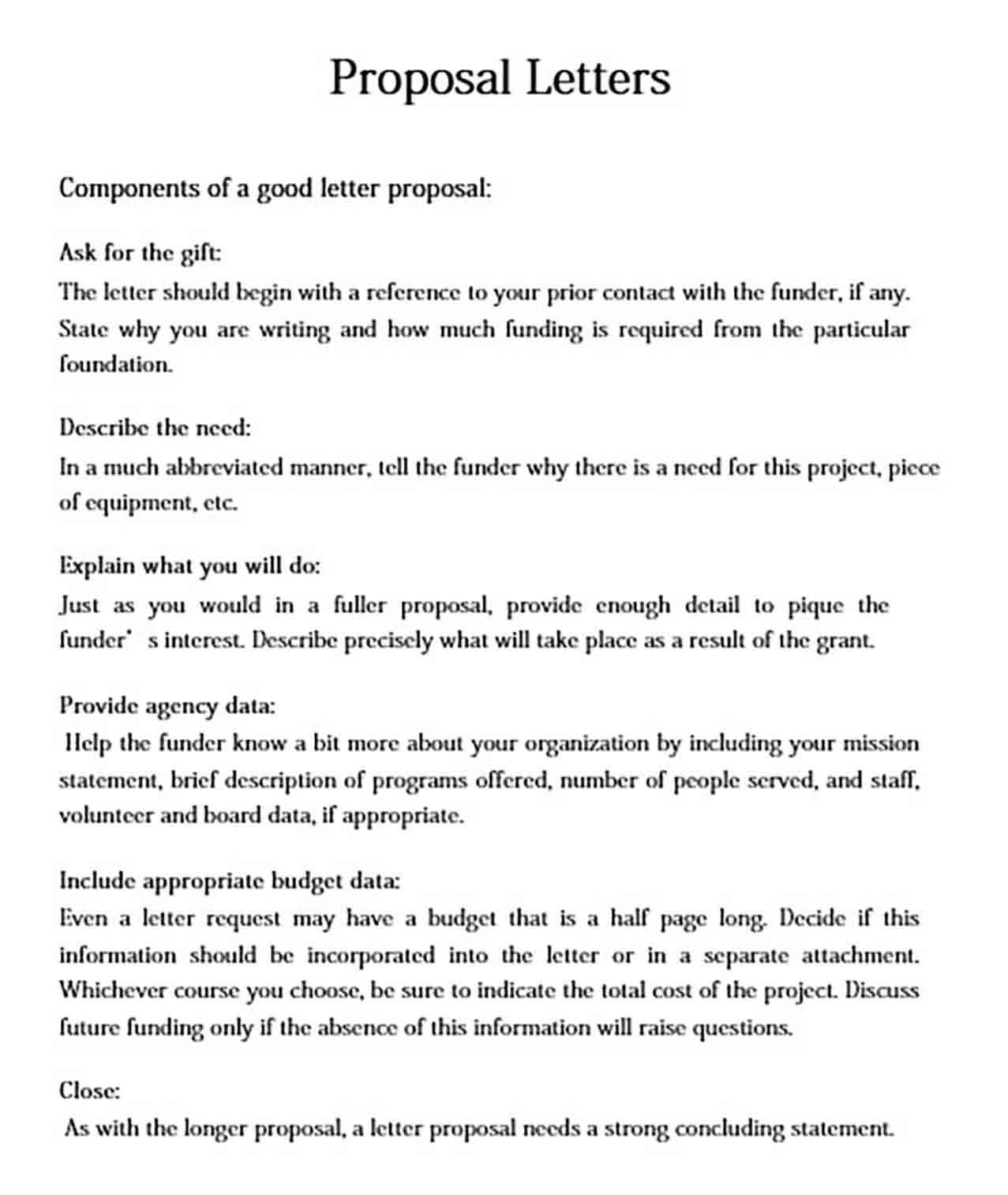 Project Proposal Letter Example