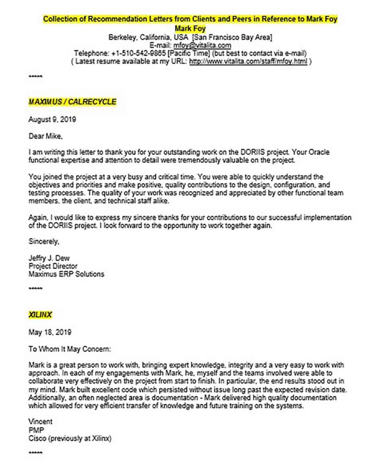 Recommendation Letter for Employment PDF | Mous Syusa