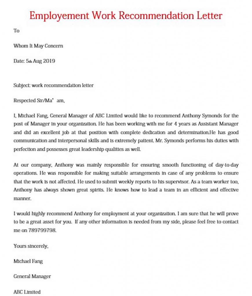 Employment letter sample and how to make it impressive to read | Mous Syusa