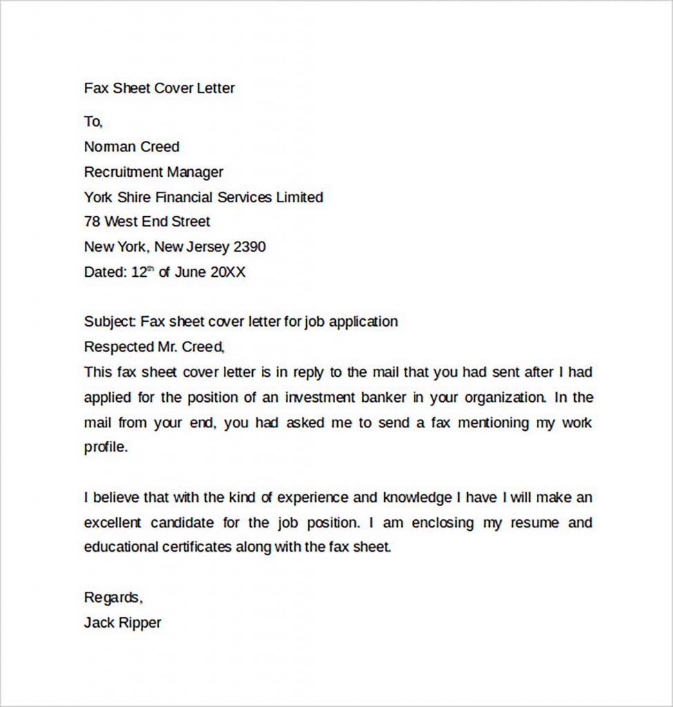 21+ Sample Fax Cover Letter Template for Doc, PDF, and Word | Mous Syusa