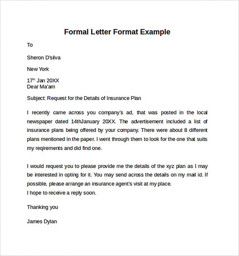 39+ Sample Formal Letter Format for PDF, Doc, and Words | Mous Syusa