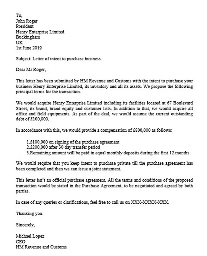 Letter of Intent to Purchase and tips to make it convinced the reader ...