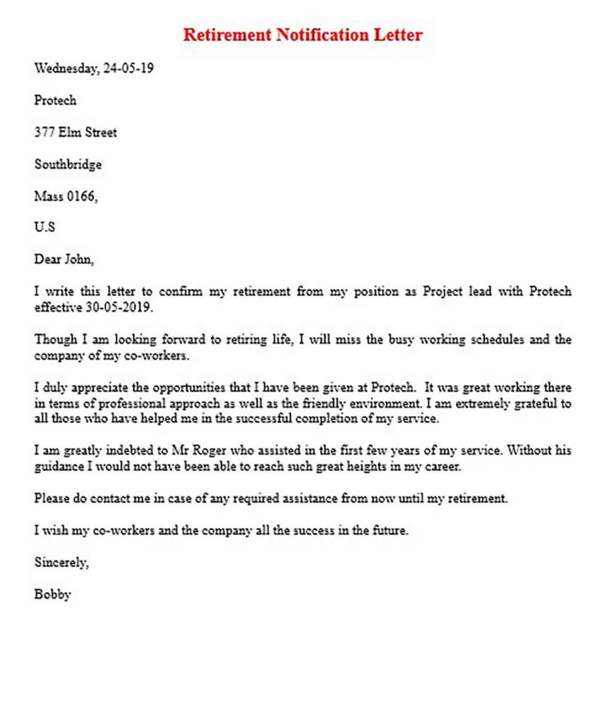 Retirement Letter and how to make it amazed the reader | Mous Syusa