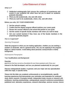 Letter of Intent Graduate School and how to make the reader amazed ...