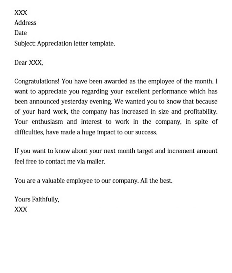 Thank You Letter for Appreciation and tips to make it easy to read and ...