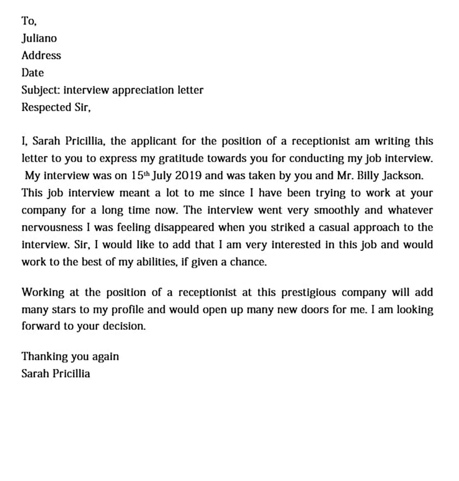 Sample Personal Thank You Letters Appreciation Images And Photos Finder