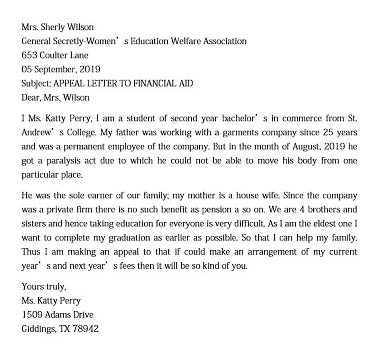What To Know About Financial Aid Appeal Letter Template For Better Use 