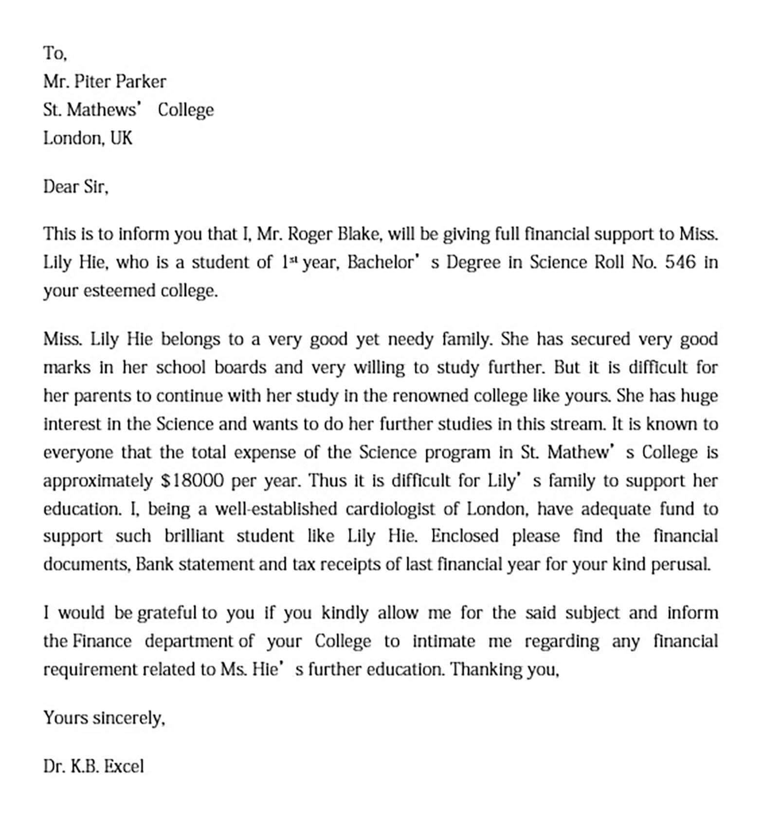 Sample Letter Of Support And Ways To Make Better One Mous Syusa