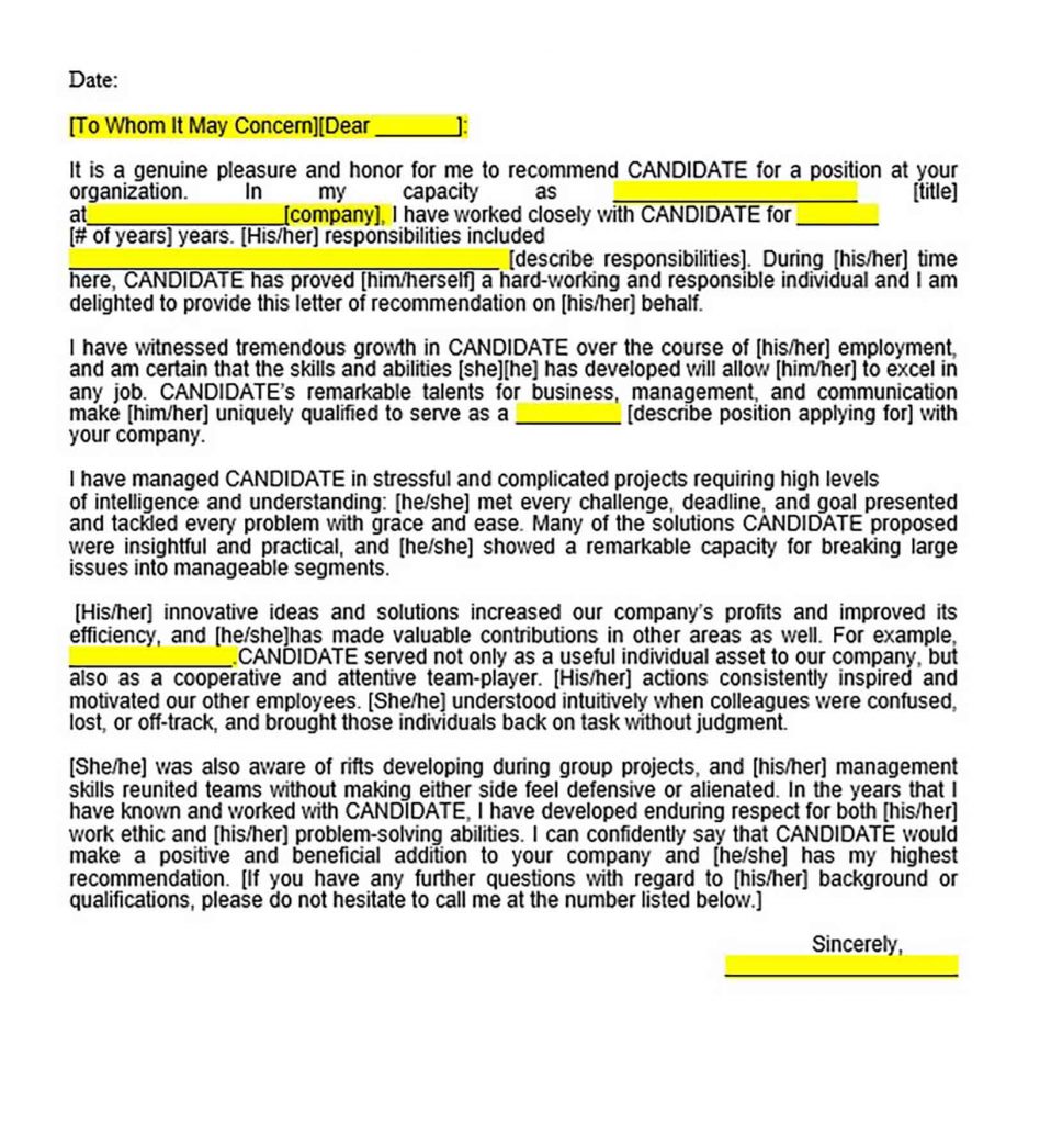 Recommendation Letter for Employment PDF | Mous Syusa