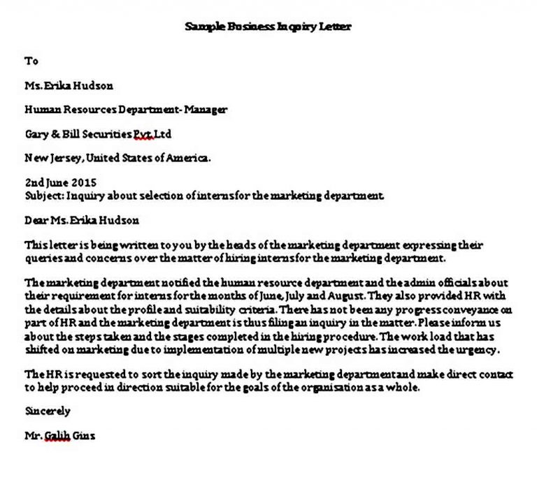 Business Letter Template Sample | Mous Syusa
