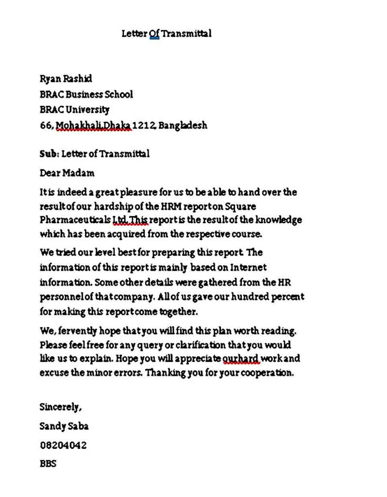 7+ Letter of Transmittal Example PDF Word | Mous Syusa
