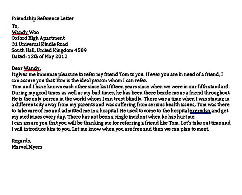 Sample Reference Letter for Friend | Mous Syusa