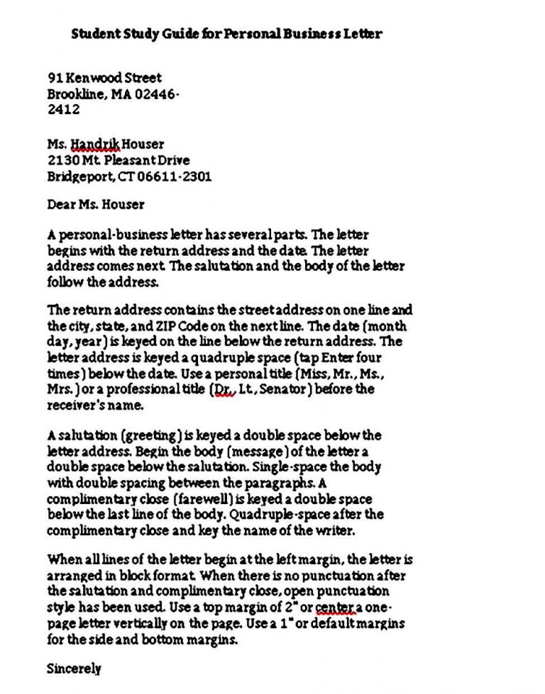 3 Templates of Personal Business Letter PDF Word | Mous Syusa