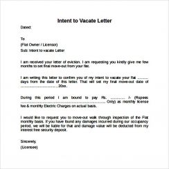 Sample Intent to Vacate Letter Template | Mous Syusa