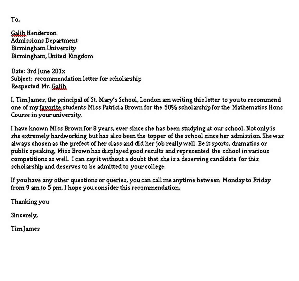 Recommendation Letter Sample Lablopi