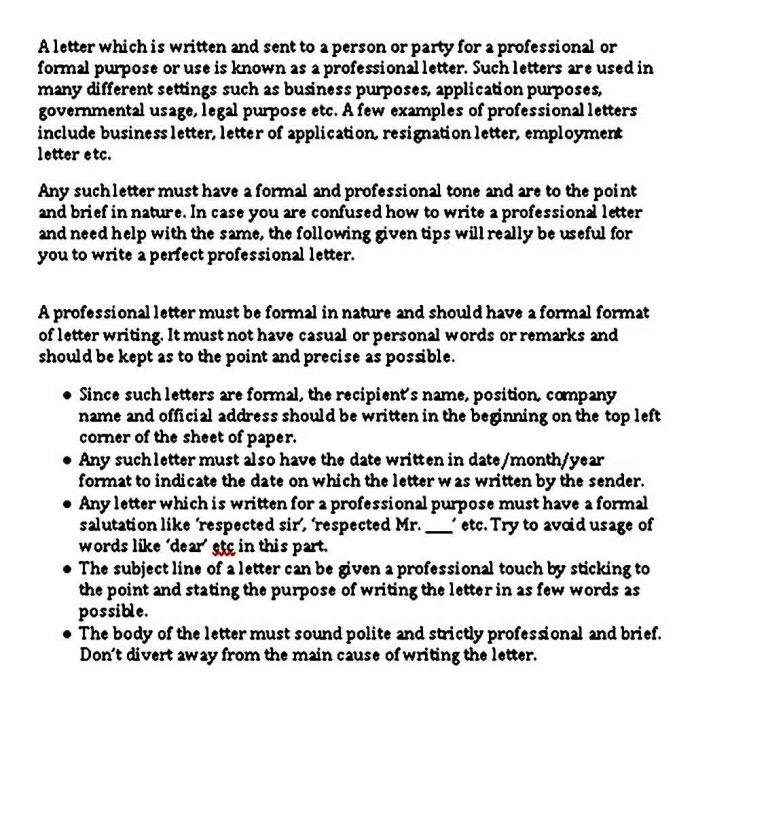 8+ Sample Professional Letter Format PDF Word | Mous Syusa