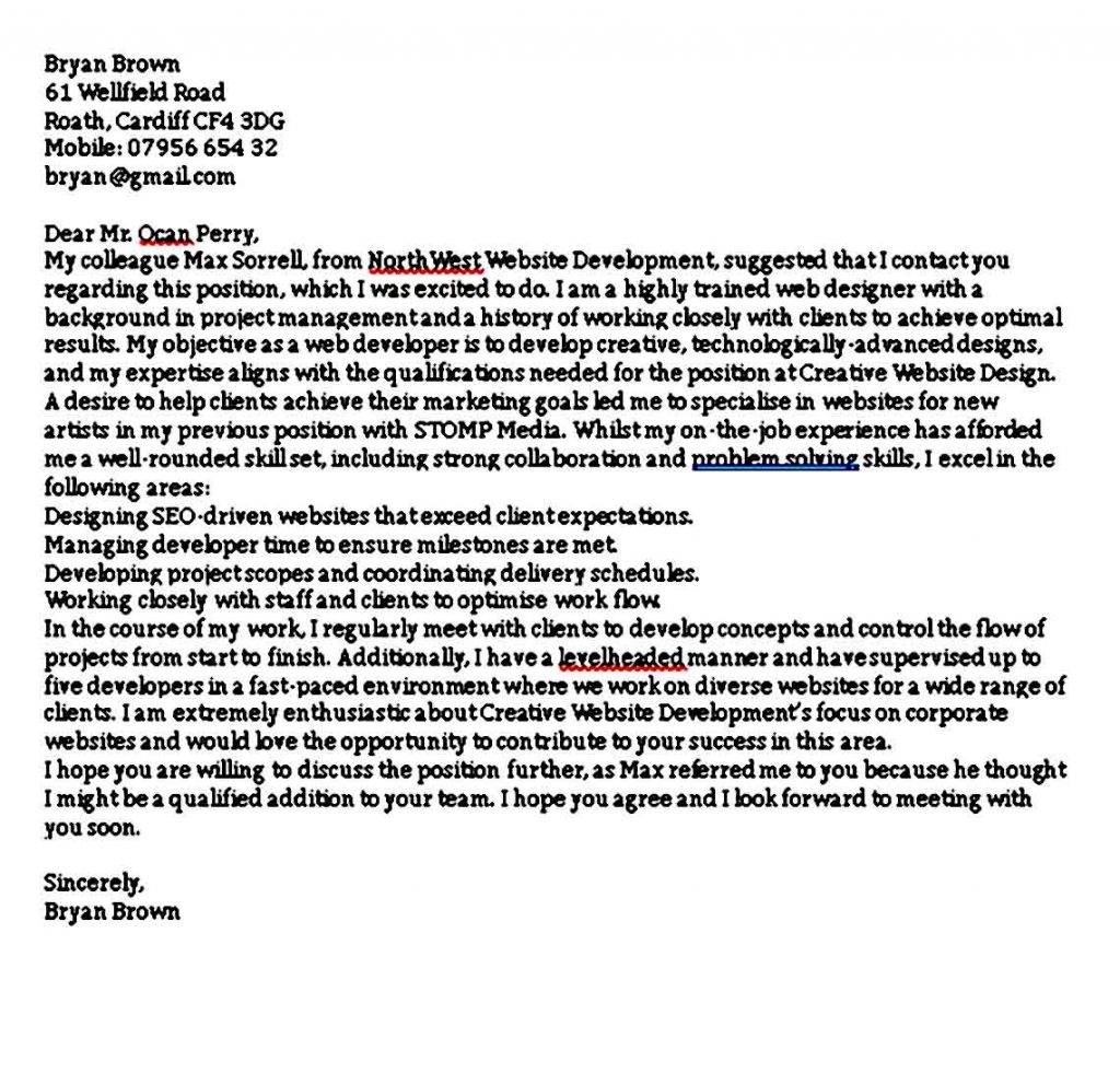 Sample Web Developer Cover Letter | Mous Syusa