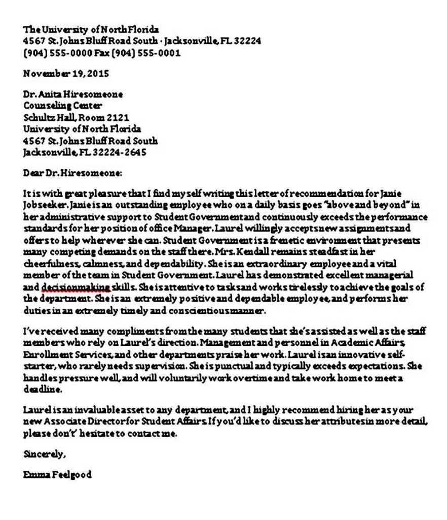 Sample College Recommendation Letter | Mous Syusa