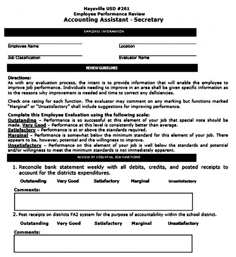 Employee Evaluation Form Printable | Mous Syusa