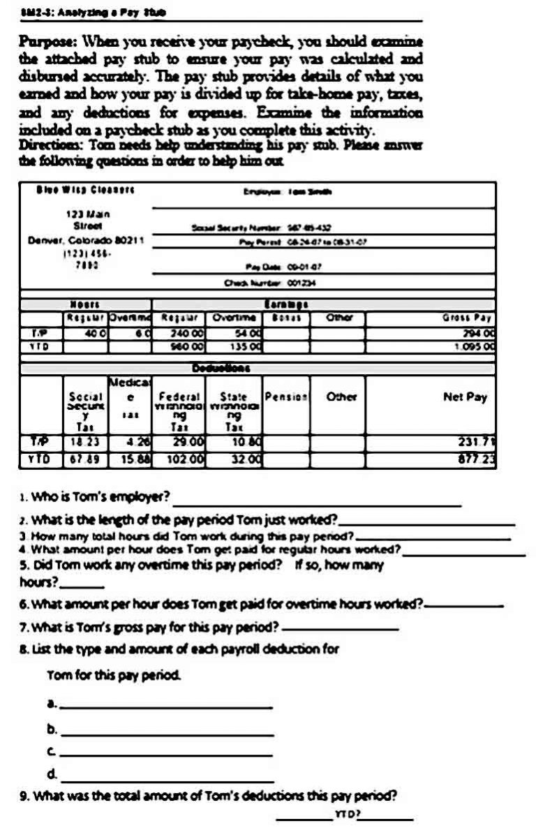 Printable Pay Stub Template | Mous Syusa