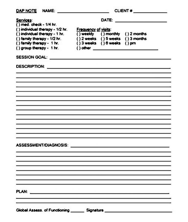 Sample Dap Note Format | Mous Syusa