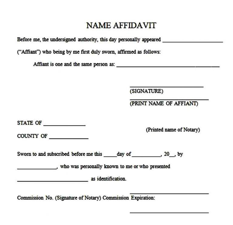 Free Affidavit Form Template | Mous Syusa