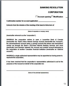 Corporate Resolution Form Template | Mous Syusa