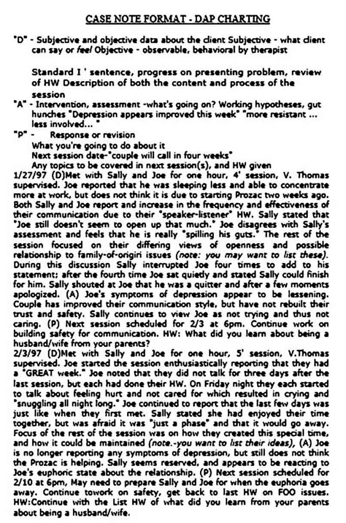 Sample Dap Note Format | Mous Syusa