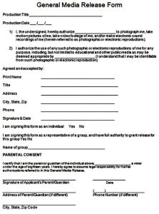 Template Media Release Form | Mous Syusa