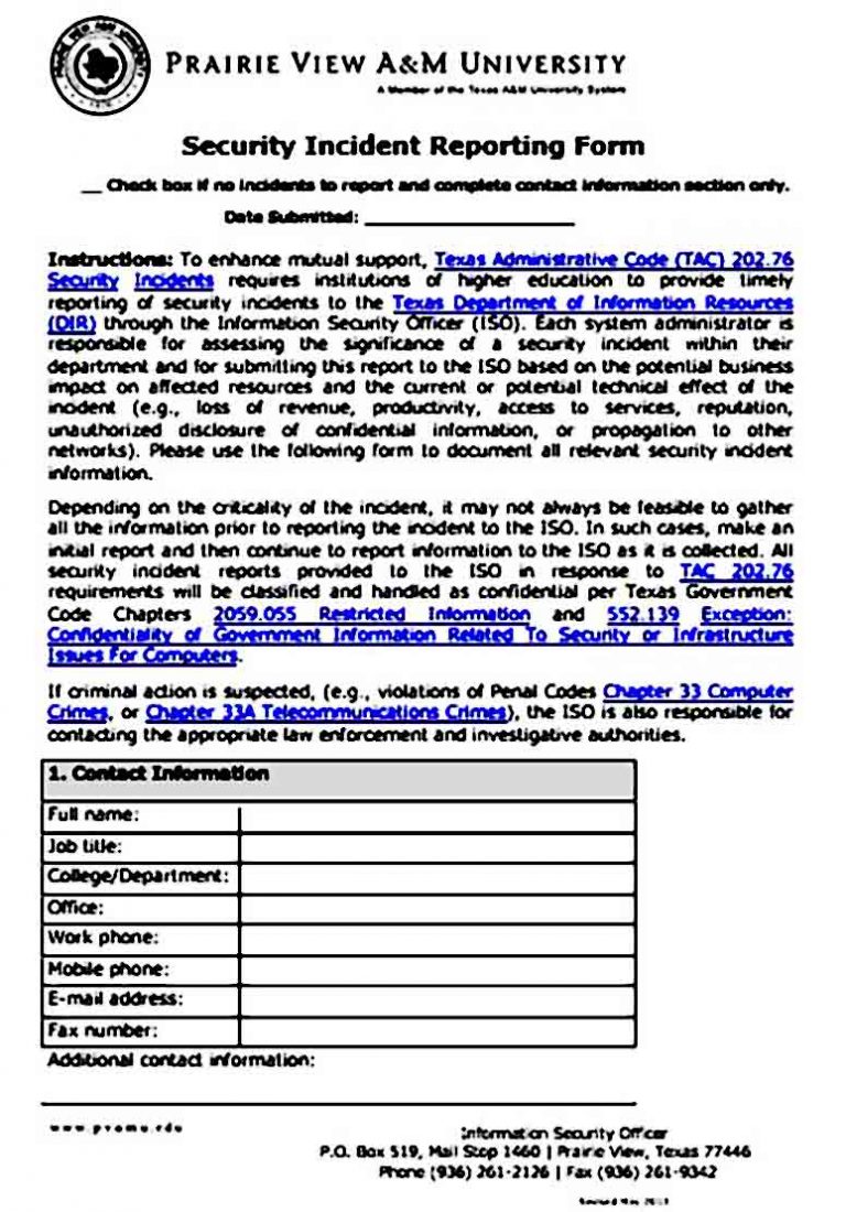 Sample Security Incident Report | Mous Syusa