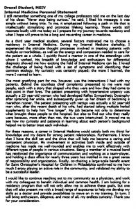 Sample Residency Personal Statement | Mous Syusa