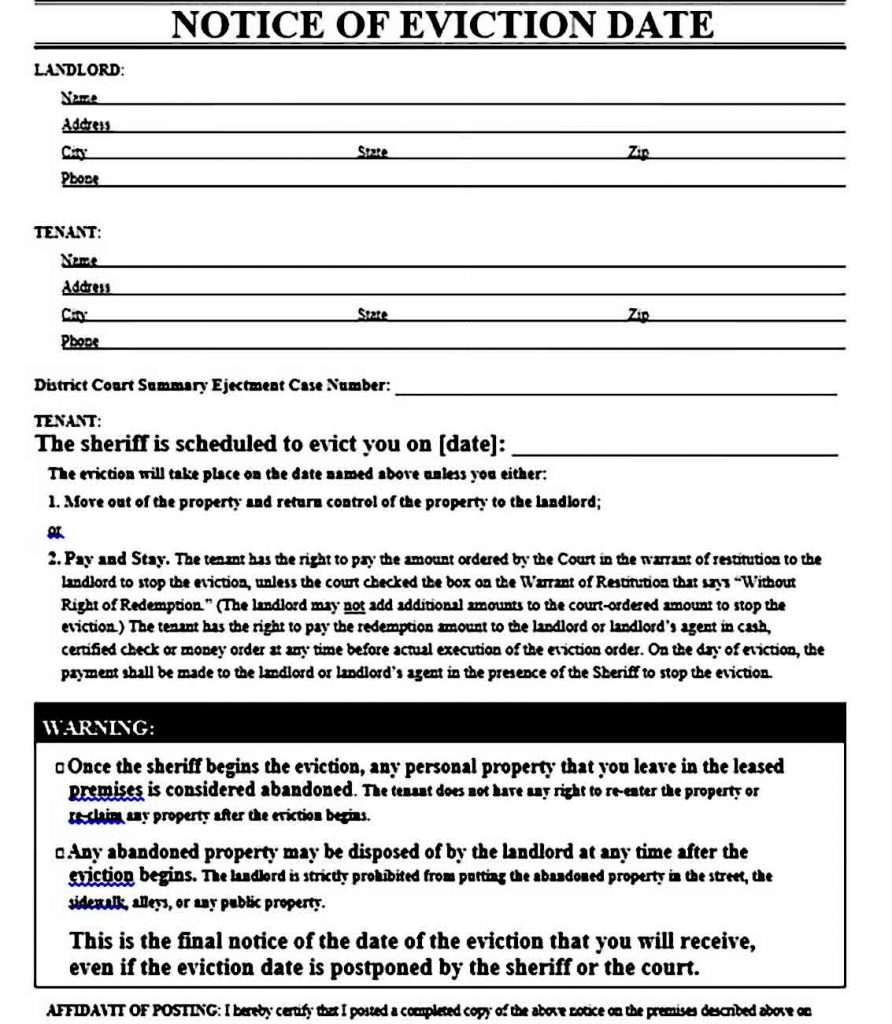 Printable Eviction Notice Template | Mous Syusa