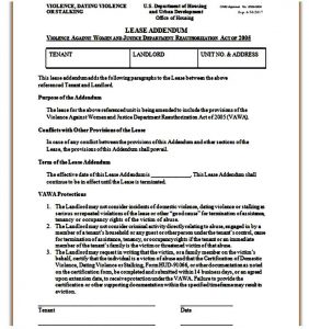 Sample Lease Addendum Form | Mous Syusa