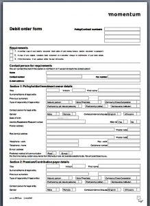 Sample Debit Order Form | Mous Syusa