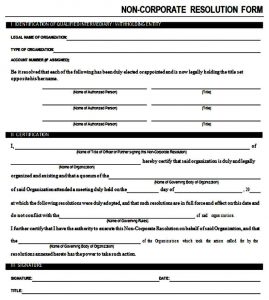 Corporate Resolution Form Sample | Mous Syusa