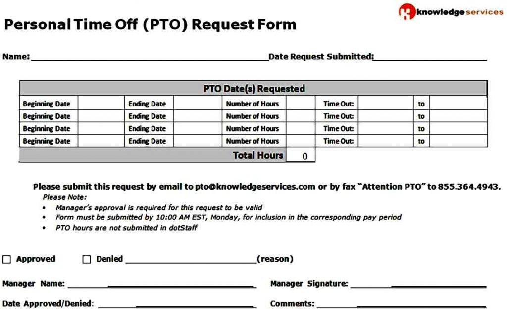 Template Free Time off Request Form | Mous Syusa