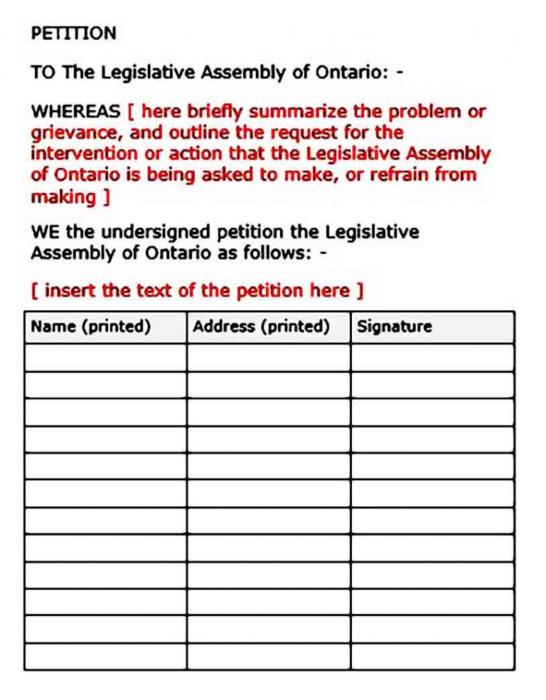 Petition Template Sample | Mous Syusa