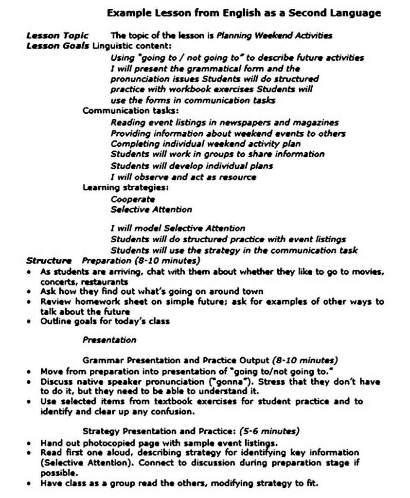 Sample Preschool Lesson Plan Template | Mous Syusa