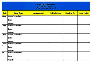 Sample Preschool Lesson Plan Template | Mous Syusa