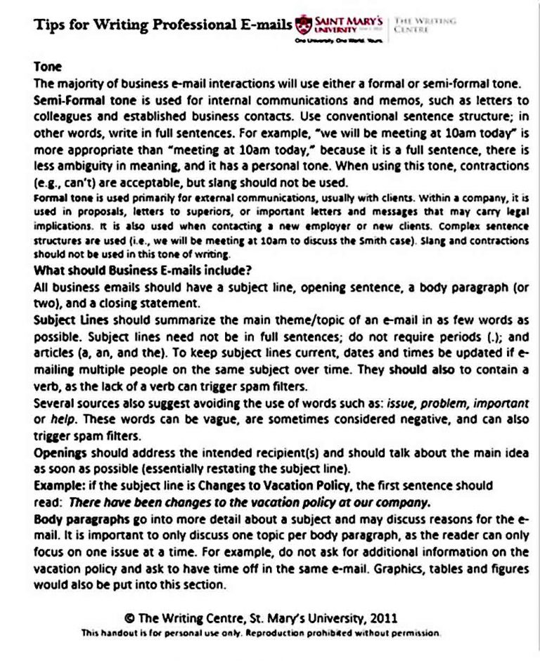 Sample Professional Email | Mous Syusa