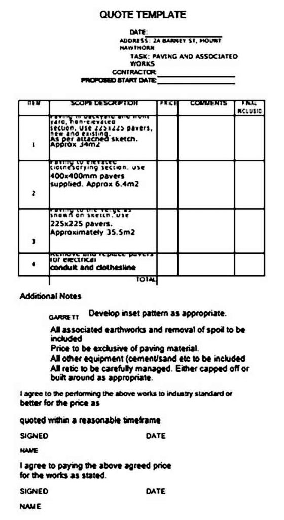 Quotation Template Printable | Mous Syusa