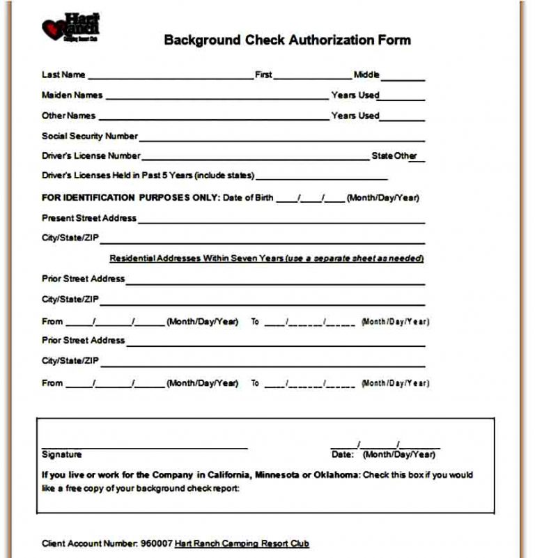 Template Background Check Authorization Form | Mous Syusa