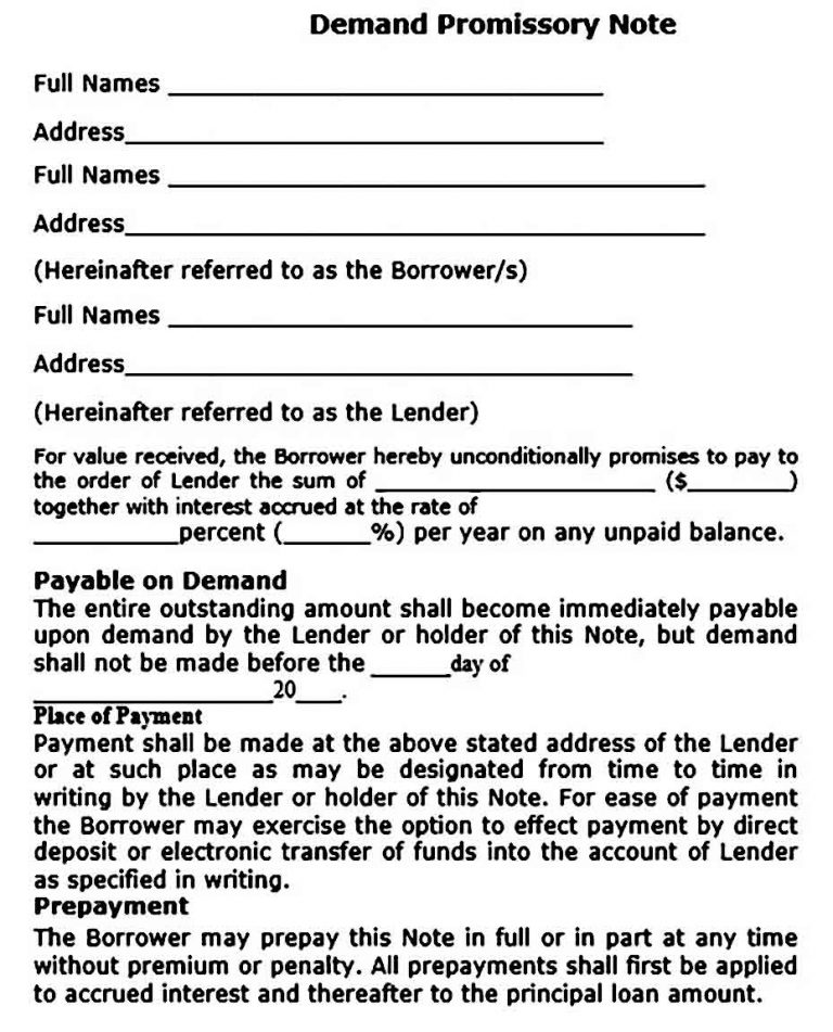 Sample Demand Promissory Note | Mous Syusa
